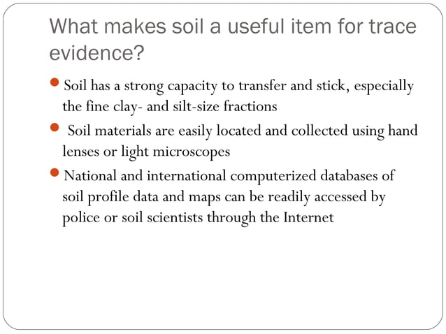 Forensics of soil complete | PPT
