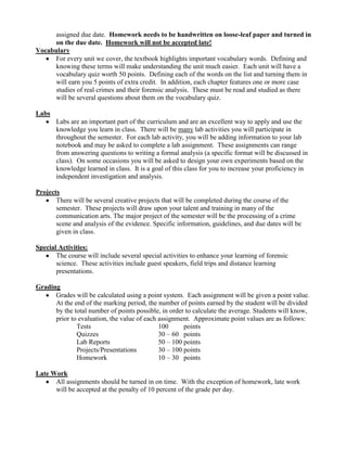 Forensics syllabus | PDF