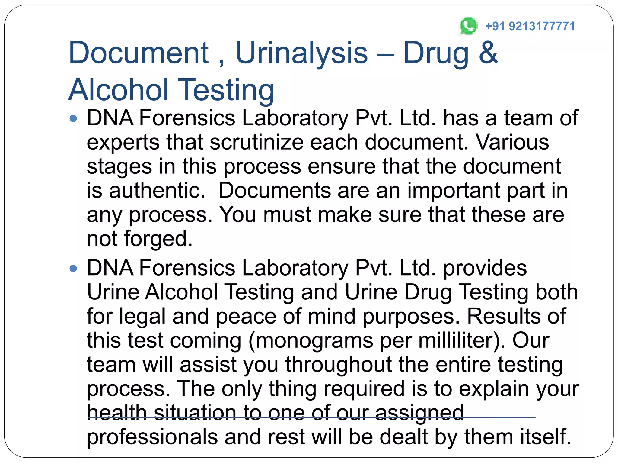 Forensics test in india dna forensics laboratory | PPT