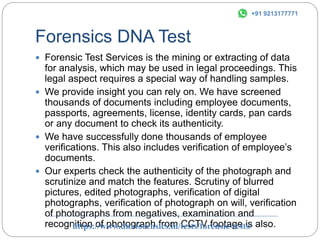 Forensics test in india dna forensics laboratory | PPT