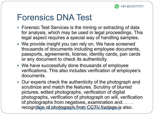 Forensics test in india dna forensics laboratory | PPT