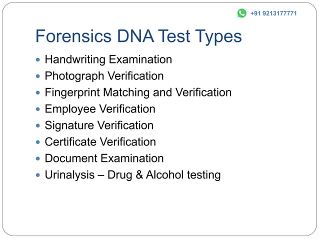 Forensics test in india dna forensics laboratory | PPT