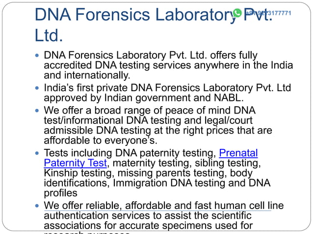 Forensics test in india dna forensics laboratory | PPT