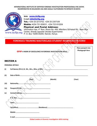 Forensics training master class student registration form 2016-17 | PDF