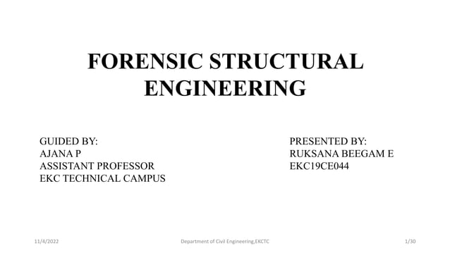 FORENSIC STRUCTURAL ENGINEERING.pptx | Crime & Harmful Acts to ...