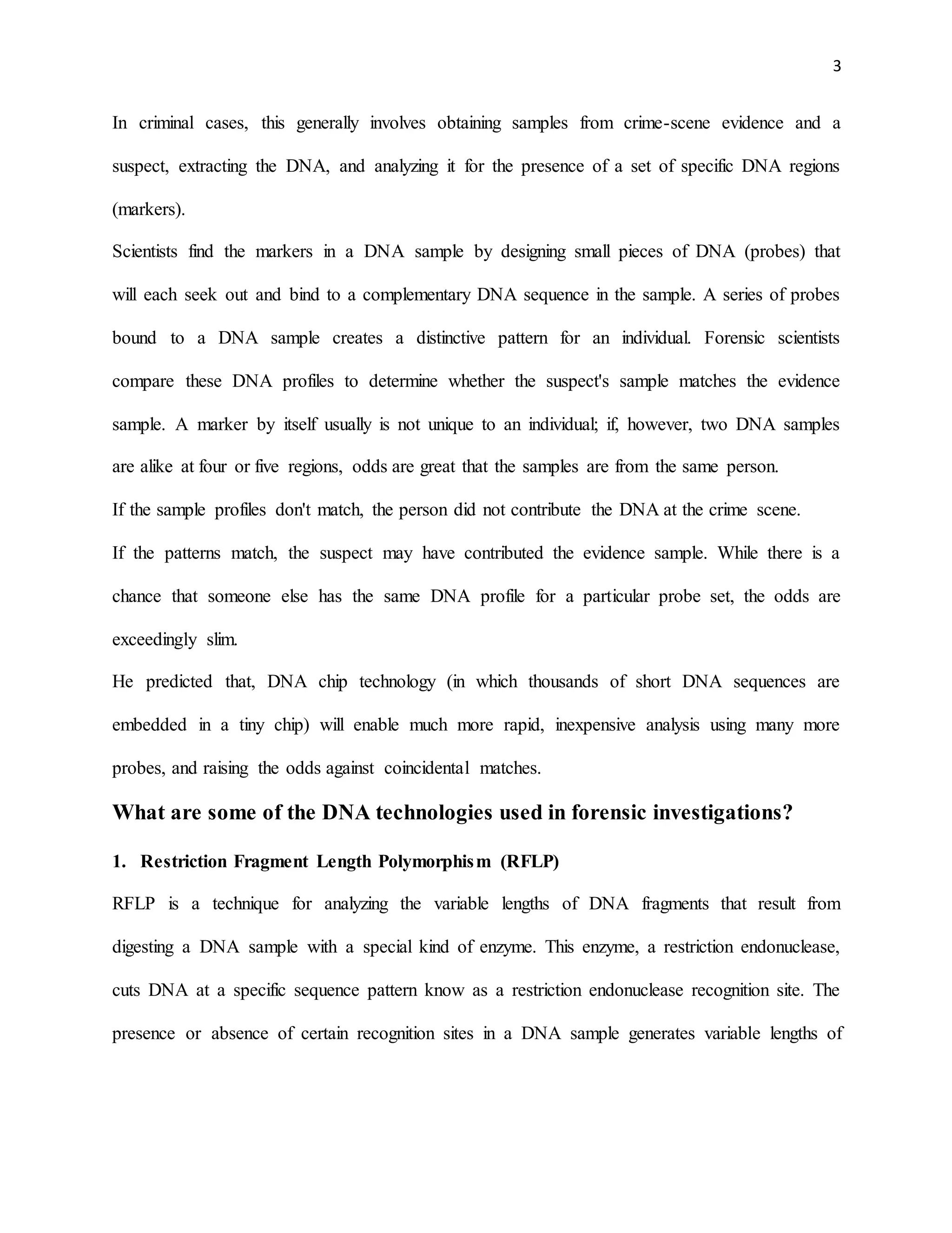 Importance Of Gene Cloning In Forensic Science | DOCX