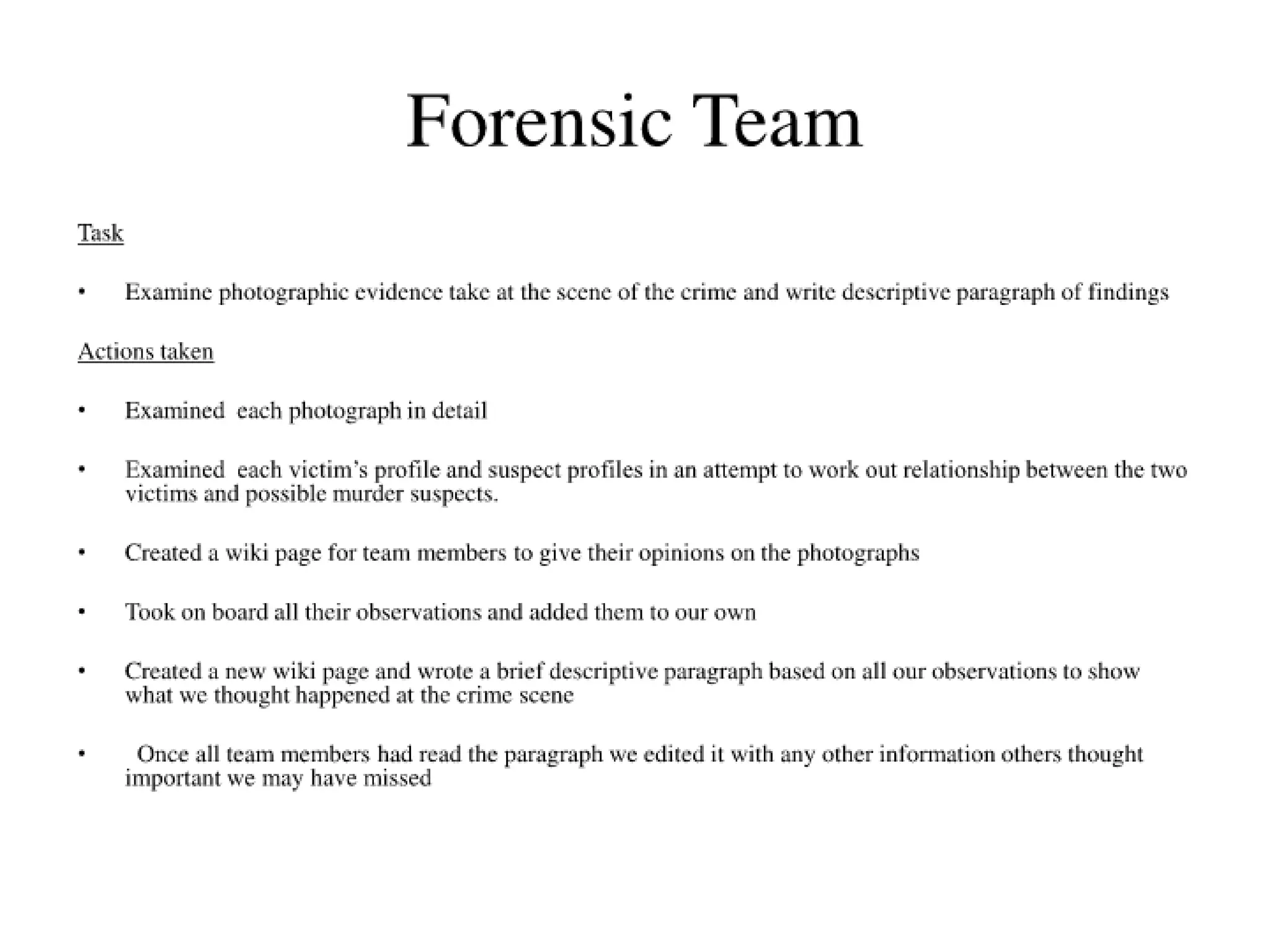 Forensic team | PDF