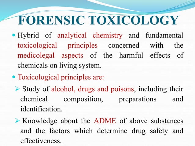 FORENSIC TOX.pptx | Chemistry | Science