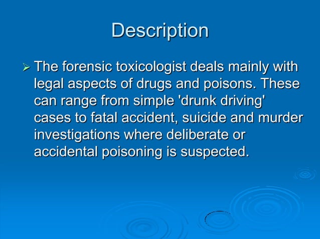 Forensic toxicologist | PPT
