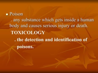 forensic toxicology, forensic chemistry. | PPT