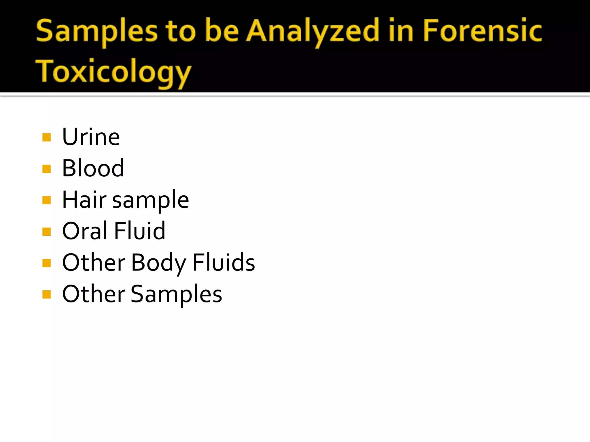 Forensic Toxicology An Introduction | PPTX
