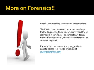 Forensic Toxicology An Introduction | PPTX