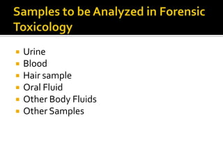Forensic Toxicology An Introduction | PPTX