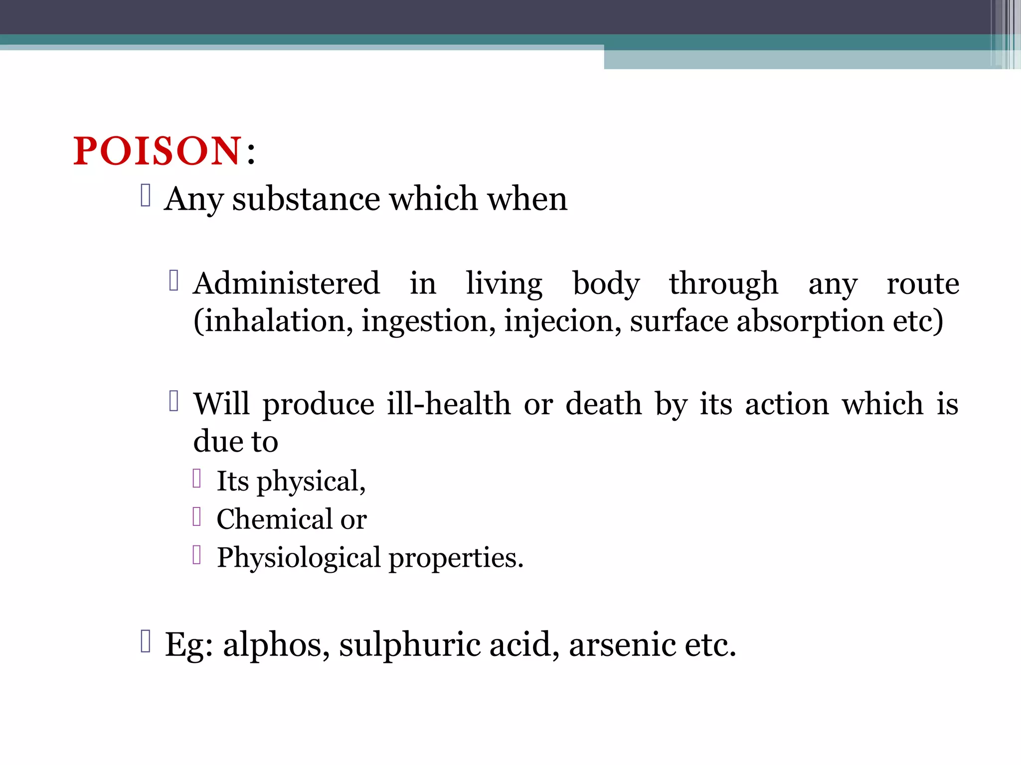 Forensic toxicology Introduction and General Management | PPT