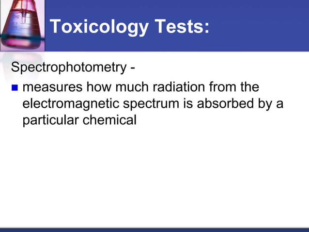 Forensic toxicology & chemical evidence