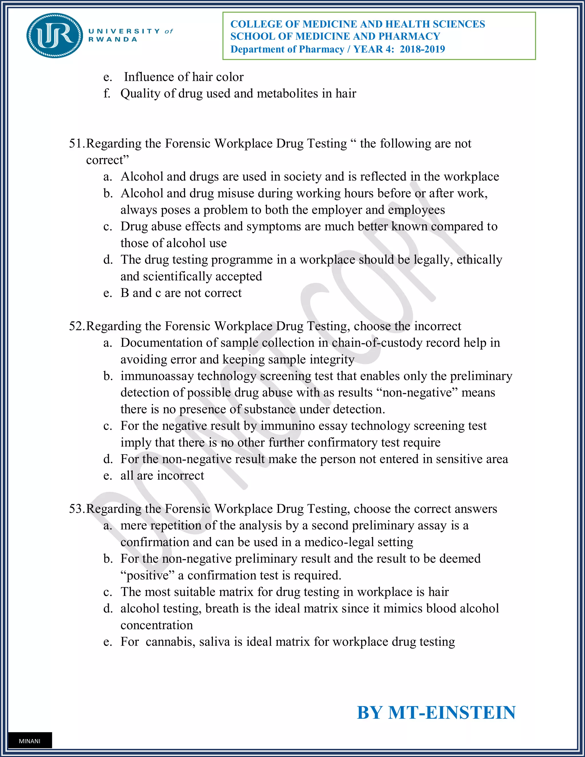 Forensic toxicology mcqs pdf. | PDF