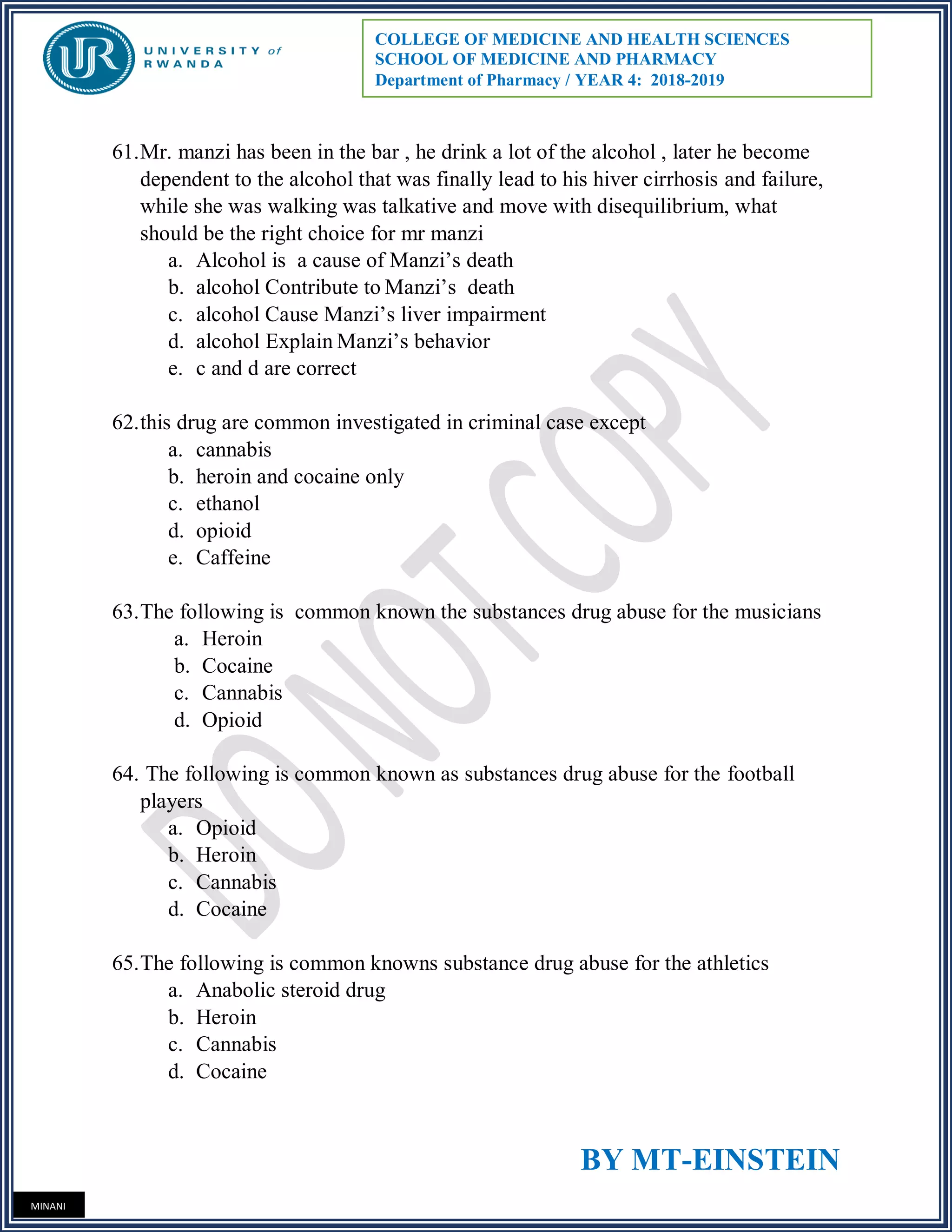 Forensic toxicology mcqs pdf. | PDF