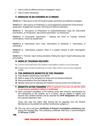 Forensic training masterclass syllabus | PDF