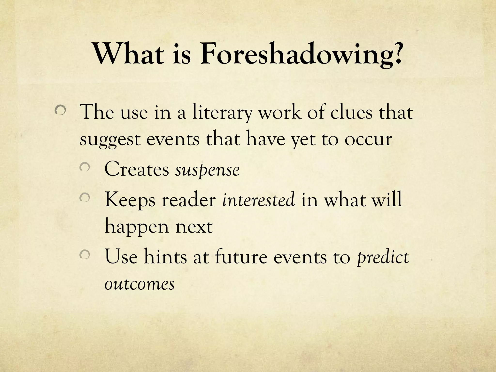 Foreshadow Monkey's Paw | PPT