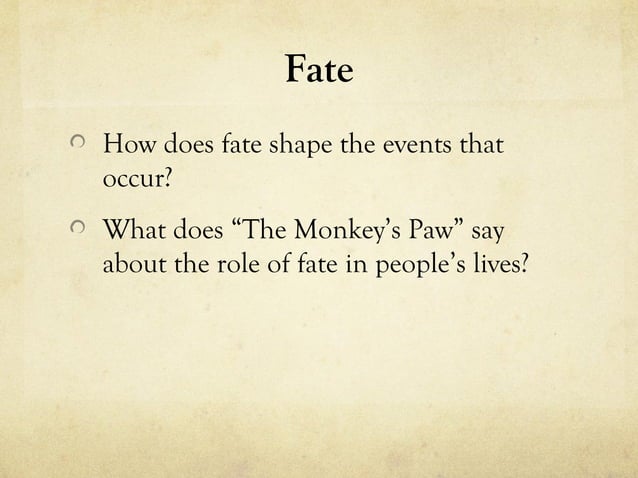 Foreshadow Monkey's Paw | PPT