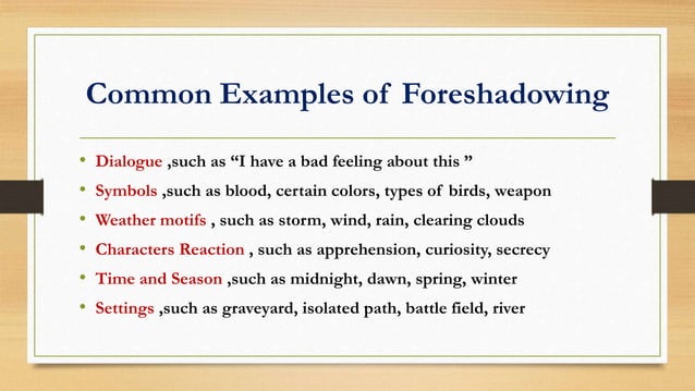 Foreshadowing - shows the future happening | PPT