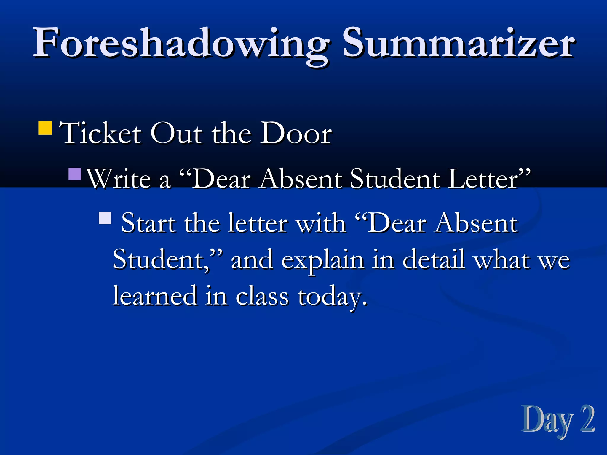 Foreshadowing power point (1) | PPT