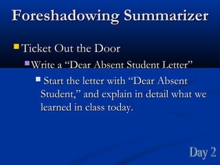 Foreshadowing power point (1) | PPT