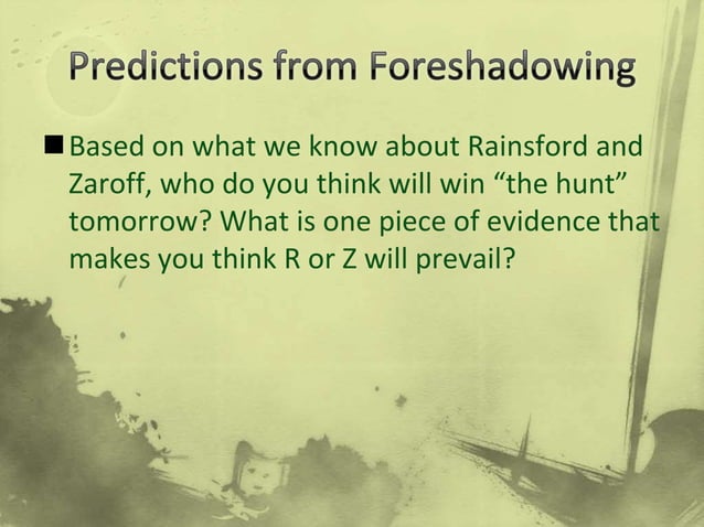 Foreshadowing and Suspense in "The Most Dangerous Game" | PPT