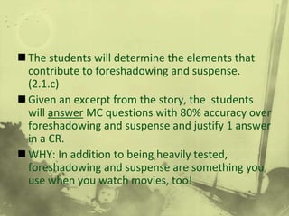 Foreshadowing and Suspense in "The Most Dangerous Game" | PPTX