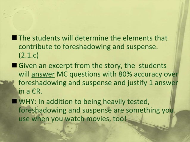 Foreshadowing and Suspense in "The Most Dangerous Game" | PPT