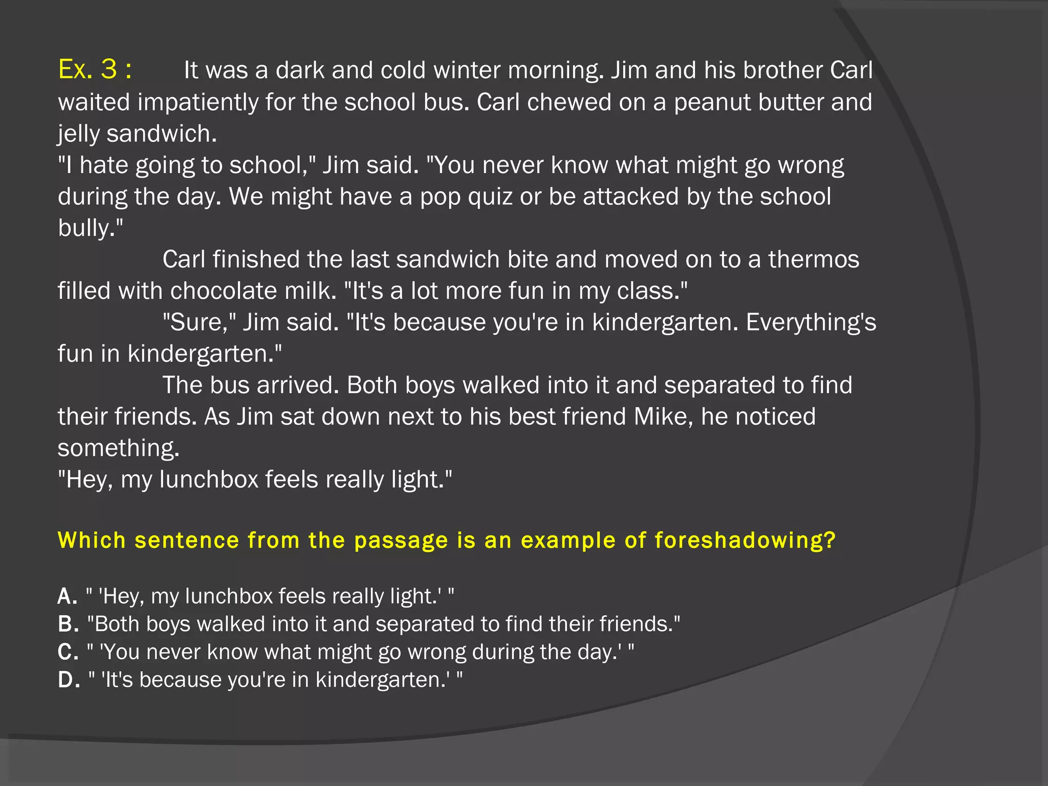 Foreshadowing Flashback Ppt