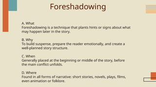 foreshadowing, flashback, and point of view in a fiction.pptx