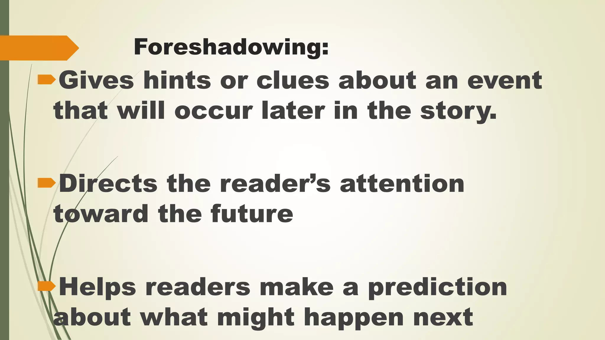 Foreshadowing flashback power point | PPTX