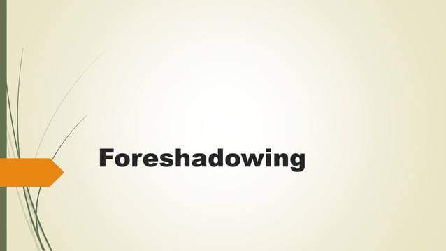 Foreshadowing flashback power point | PPTX