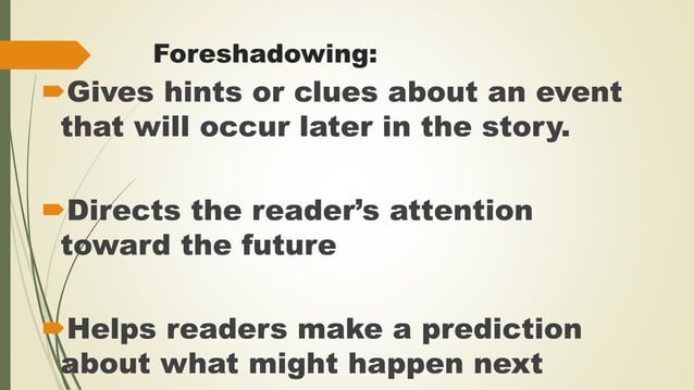 Foreshadowing flashback power point | PPTX