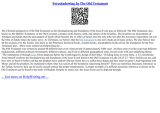 Foreshadowing In The Old Testament | PPT