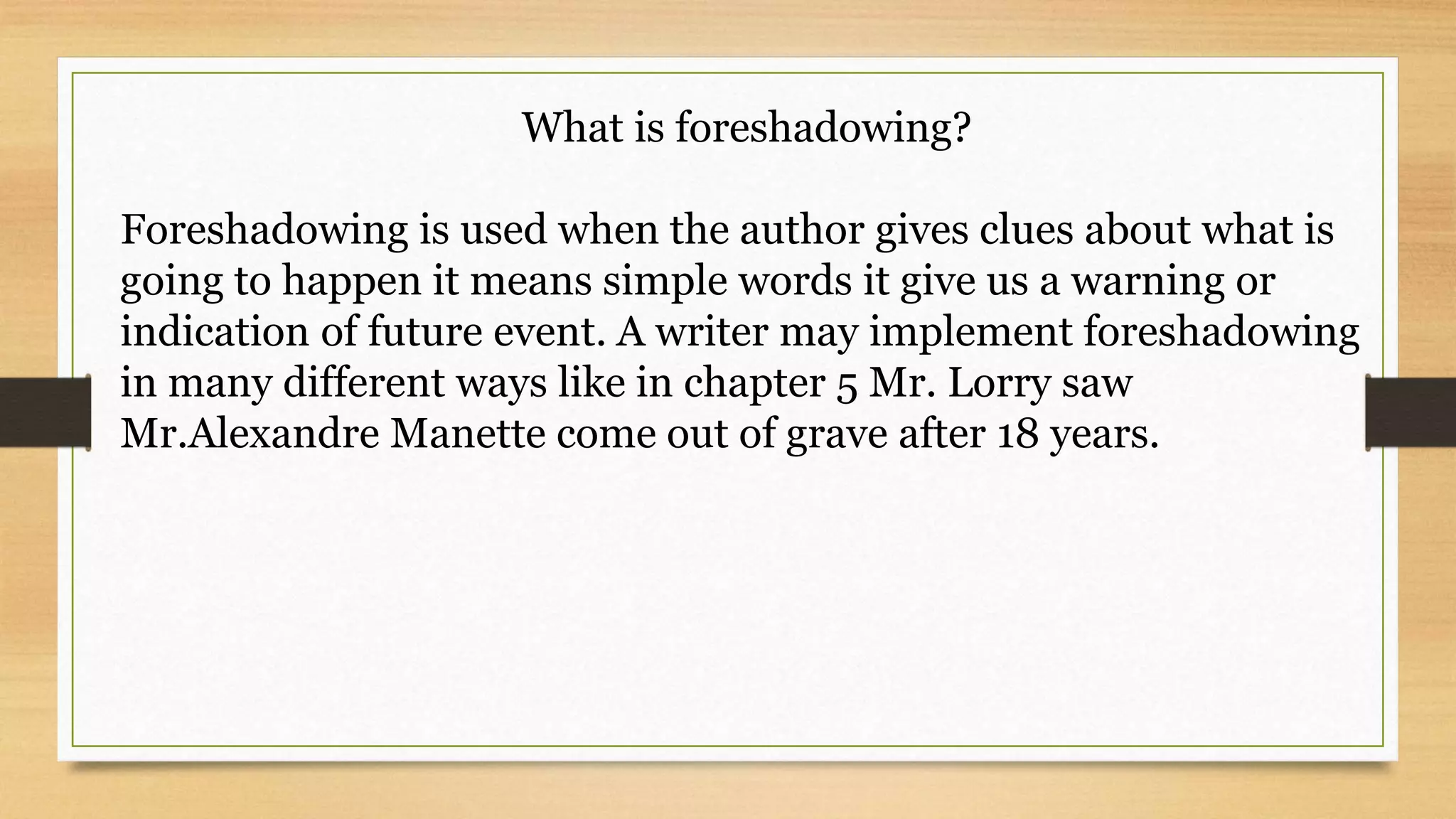 Foreshadowing & Symbolism | PPTX