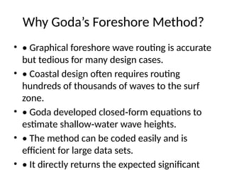 Ocen Engineering - Foreshore_Wave_Routing_Goda_Method | PPTX