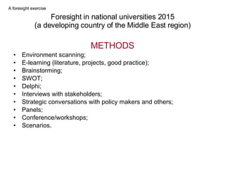 Foresight In Universities2015 | PPT | Education