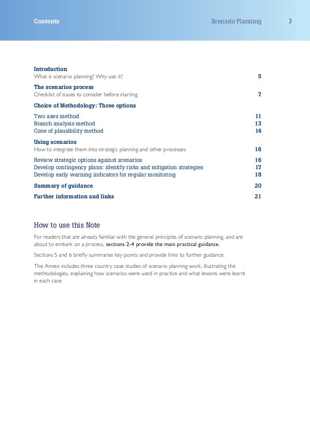Foresight scenario planning