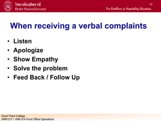 FO responsibilities and complaint handling | PPT