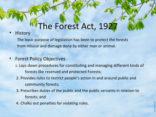 Forest act 1927 | PPT