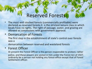 Forest act 1927 | PPT