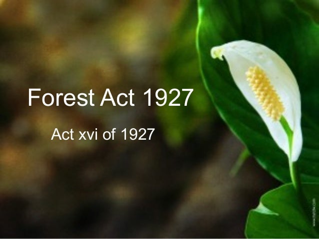 Forest act 1927