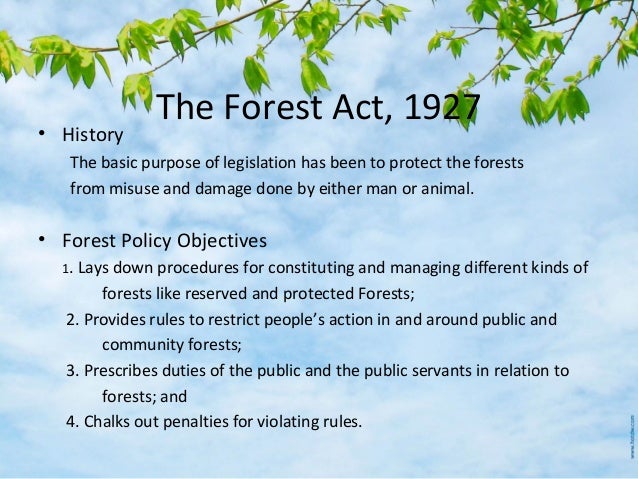 Forest act 1927