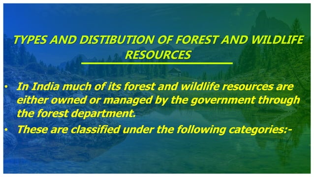 Forests And Wildlife Resources - Class 10 (Geography) | PPTX