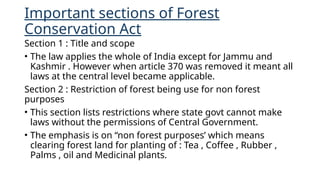 forest conservation acts all acts and evolution of acts in india | PPTX