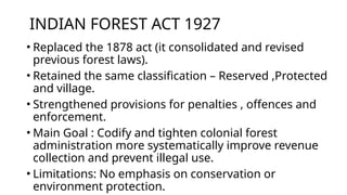 forest conservation acts all acts and evolution of acts in india | PPTX