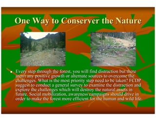 Forest Conservation & Development Programme | PPT