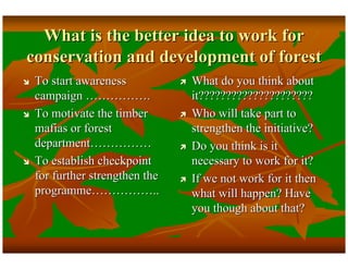 Forest Conservation & Development Programme | PPT